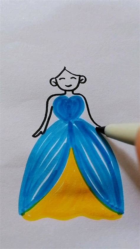 可爱女孩子简笔画彩色简单又好看（共11张） 简笔画图片大全