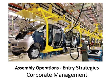 Assembly Operations Entry Strategies Corporate Management