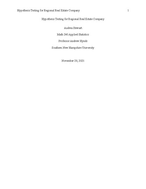 module five assignment template math 240 hypothesis testing for