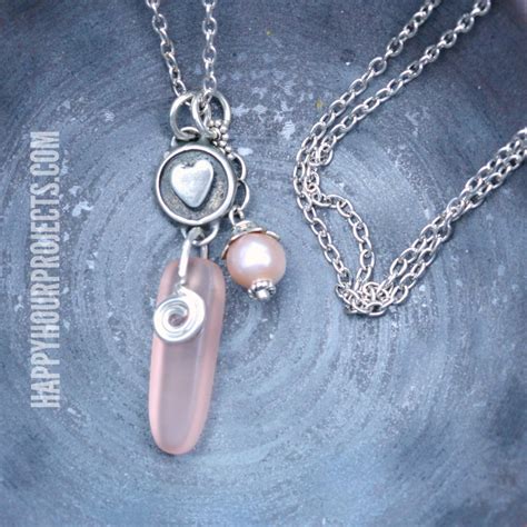 Glass Pearl Charm Necklace 12 Happy Hour Projects