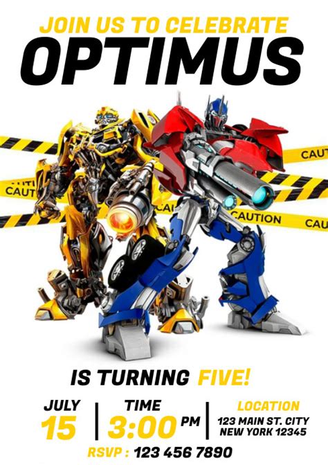 Transformers Birthday Template Postermywall