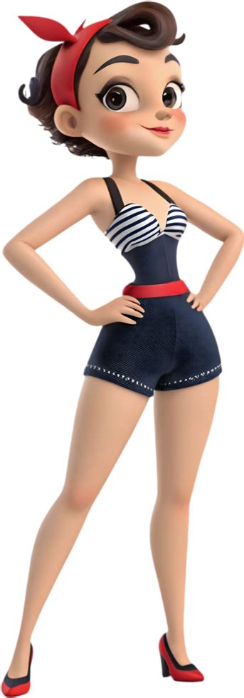 Pin Up Girl Evoking Artistic Elegance 55531192 Png