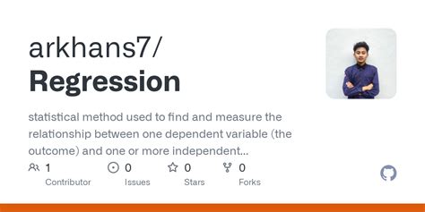 Github Arkhans7regression Statistical Method Used To Find And