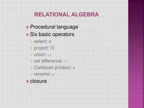 Ppt Understanding Relational Algebra Operations And Examples