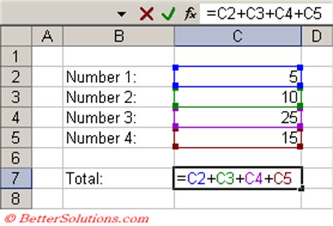 Excel Formulas Cell References