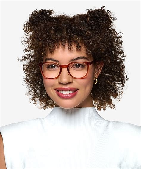 Tegan Square Clear Orange Glasses For Women Eyebuydirect Canada
