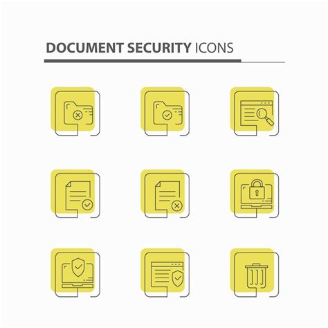 Premium Vector Document Security Icons Line Style