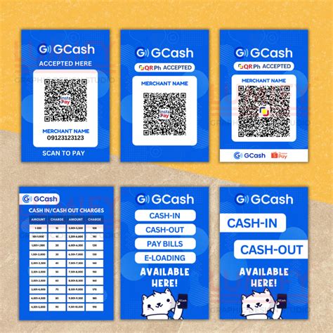 Laminated Gcash Signages Qr Code Charges Price List Shopee
