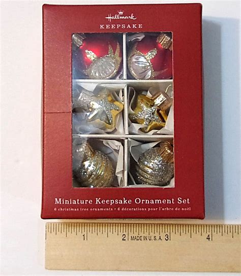Hallmark 2019 Miniature Glass Christmas Ornament Set Lot Mini Poland