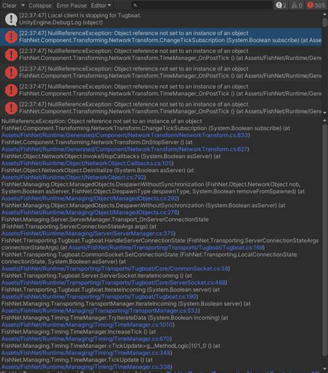 Nullreferenceexception In Networktransform On Stopping Server · Issue