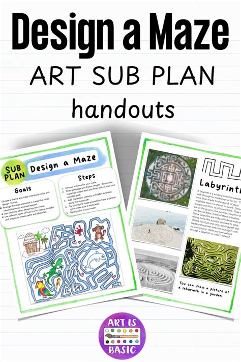 Draw A Maze Art Lesson Emergency Elementary Art Sub Plan Design With Handouts In 2025 Art Sub