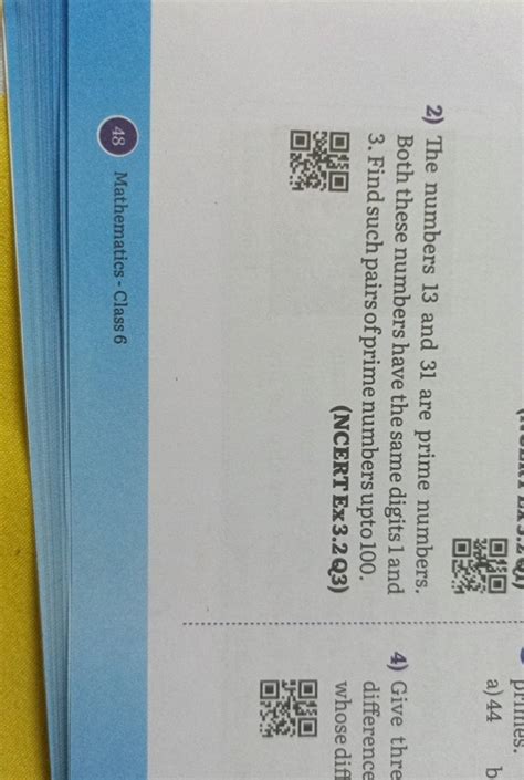 A 442 The Numbers 13 And 31 Are Prime Numbers Both These Numbers Have