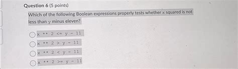 Solved Question 6 5 ﻿pointswhich Of The Following Boolean