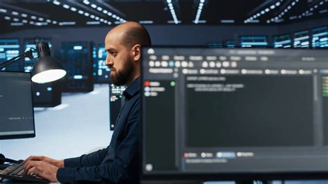 Software Developer Programming In High Tech Stock Footage Sbv 349012462