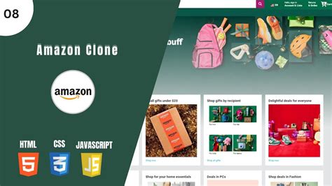amazon website clone using html css and javascript for beginners part