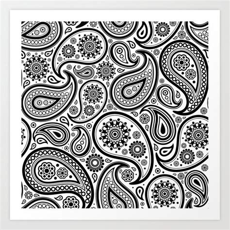 Artonwear Black And White Paisley Pattern Art Print X Small