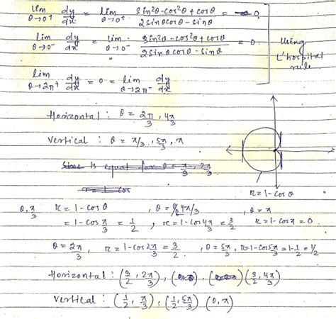 Find The Horizontal And Vertical Tangents To The Graph Of The Cardioid