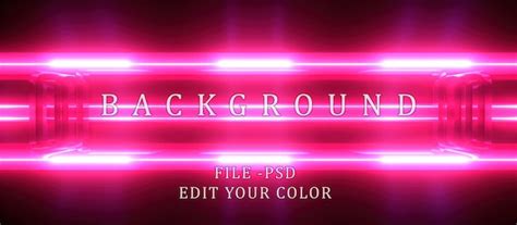 Premium Psd Neon Pin Laser Lights In A Dark Empty Room
