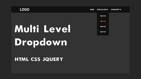 Simple Multi Level Dropdown Using Html Css And Jquery Youtube