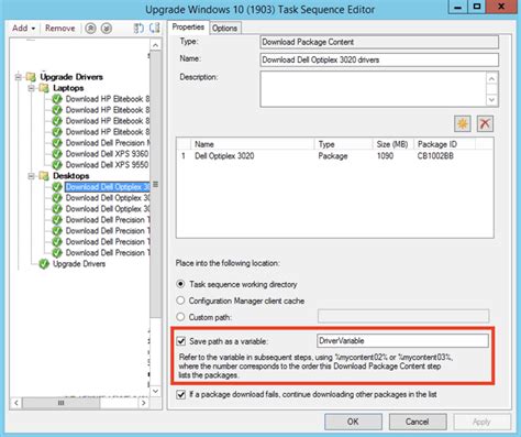 Download Package Content And Use Powershell During Task Sequence