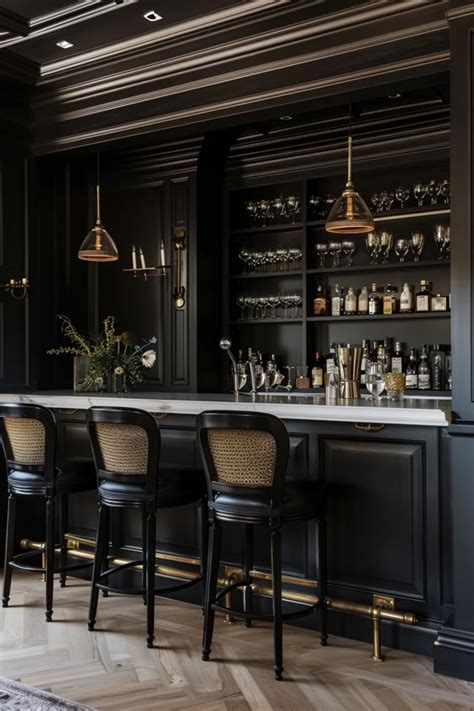 5 Elegant Black Home Bar Designs