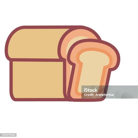 Vector Kartun Loaf Dari Ikon Emoji Roti Terisolasi Ilustrasi Stok