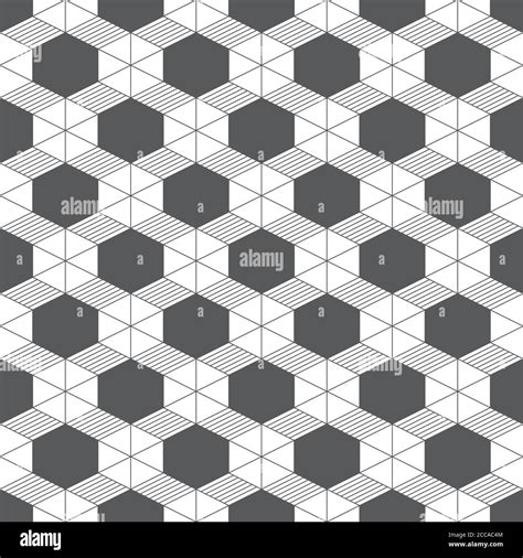 Seamless Pattern Infinitely Repeating Modern Geometrical Texture Consisting Of Linear Hexagons