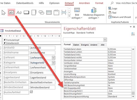 Steuerelemente Per Vba Erstellen Access Im Unternehmen