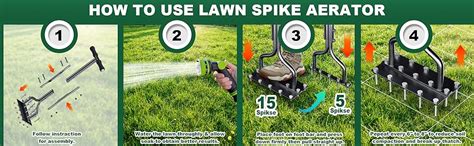 Jononmas Manual Spike Aerator 15 Iron Spikes Lawn Tool