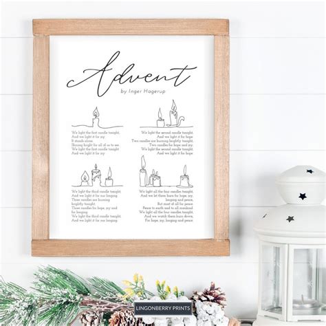 Advent Poem Print Inger Hagerup Norwegian T Scandinavian Home