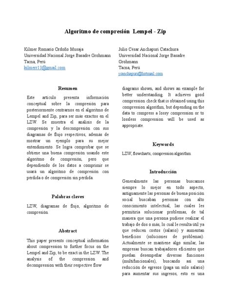 Pdf Algoritmo De Ziv Y Lempel Dokumentips