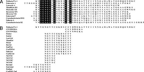 A Multiple Sequence Alignment Of Class Iia Bacteriocins Used In The Download Scientific