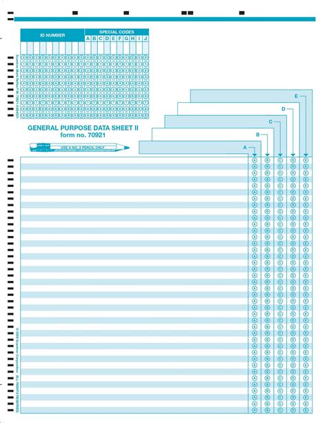 70921 Gp Data Sheet Ii Cut 500 Pkg Scantron