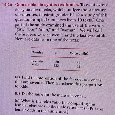 Solved 4 26 Gender Bias In Syntax Textbooks To What Extent Chegg Com