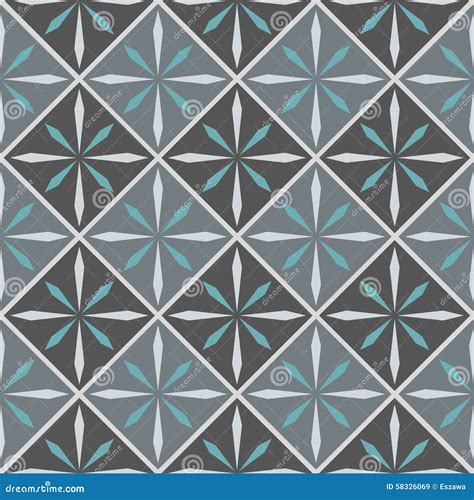 Vector Ceramic Tile With Seamless Pattern Stock Vector Illustration