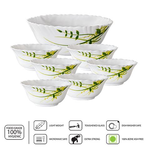 Buy Larah By Borosil Pudding Set Green Herbs Ht7pds1hubfl Online At