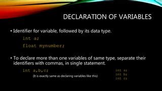 Variables And Data Types In C PPTX Programming Languages Computing