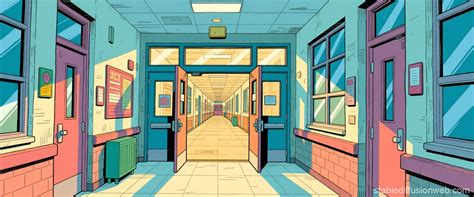 School Hall Corridors Stable Diffusion Online