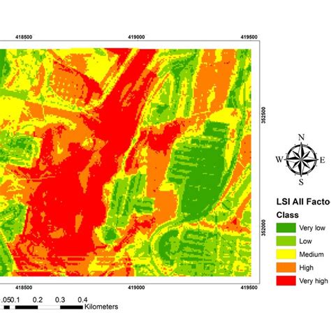 Susceptibility Map Derived From Lsi Of All Landslide Causal Factors