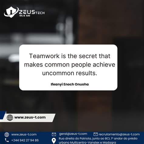Teamwork Is The Secret That Makes Common People Achieve Uncommon Results Ifeanyi Enoch Onuoha