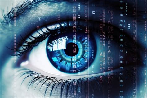 Premium Ai Image Woman Secure Computer Vision View Eye Futuristic