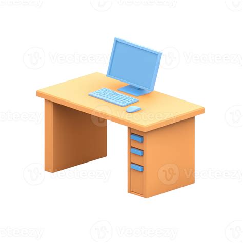 A Modern Desk With A Computer Setup Featuring A Monitor Keyboard And