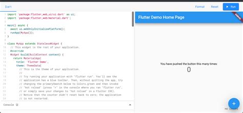 Flutter New Flutter Dartpad Window Should Include Boilerplate