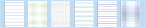 그리드 용지 세트입니다 색상 그래프가 있는 추상 적당면 및 줄무늬 배경입니다 학교 벽지 질감 노트북기하학적 패턴 투명 한 배경에 격리 된 줄 지어 빈 A4 밀리미터 그래프