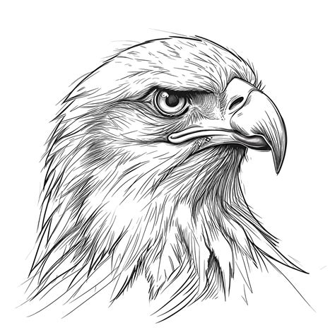 Minimalistic Eagle Head Drawing Premium Ai Generated Vector