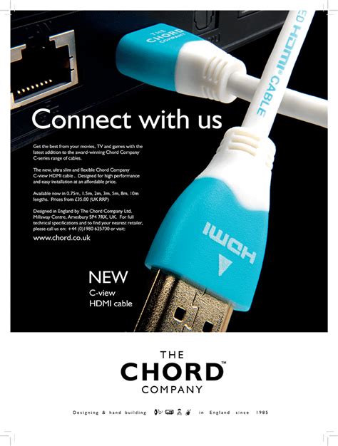 Advertisement Home Cinema Choice New Chord C View Hdmi The Chord Company