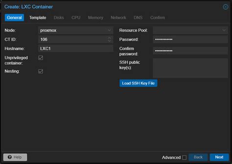 Creating And Configuring A LXC In Proxmox