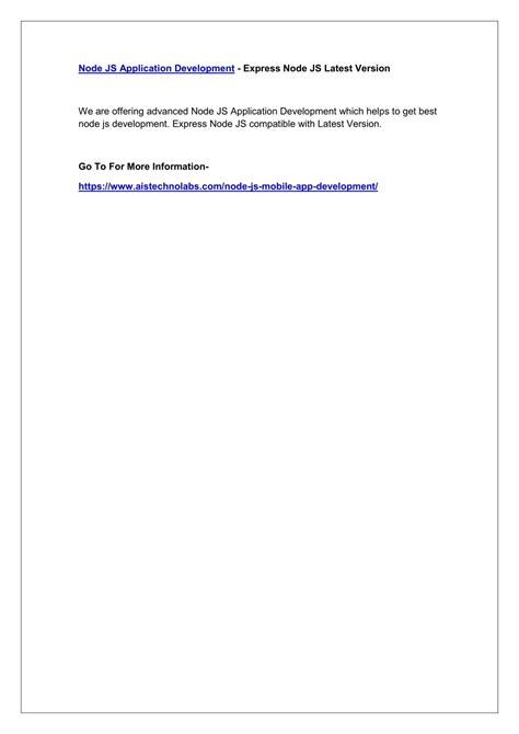Ppt Node Js Application Development Express Node Js Latest Version