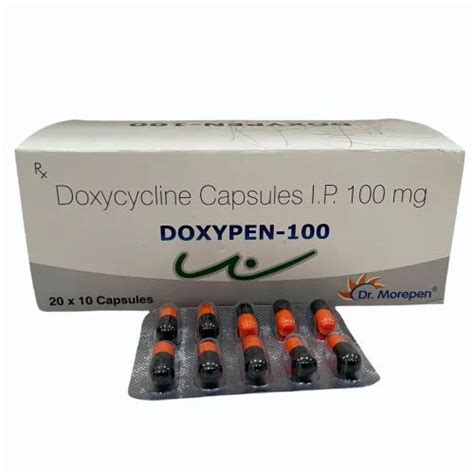 Doxypen 100 Doxycycline 100mg Capsules Packaging Size 10x20 At ₹ 514 Box In Amravati