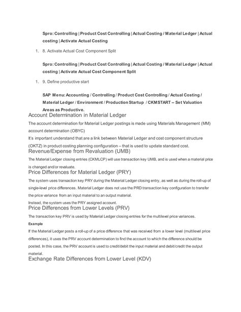 Material Ledger Configuration Doc